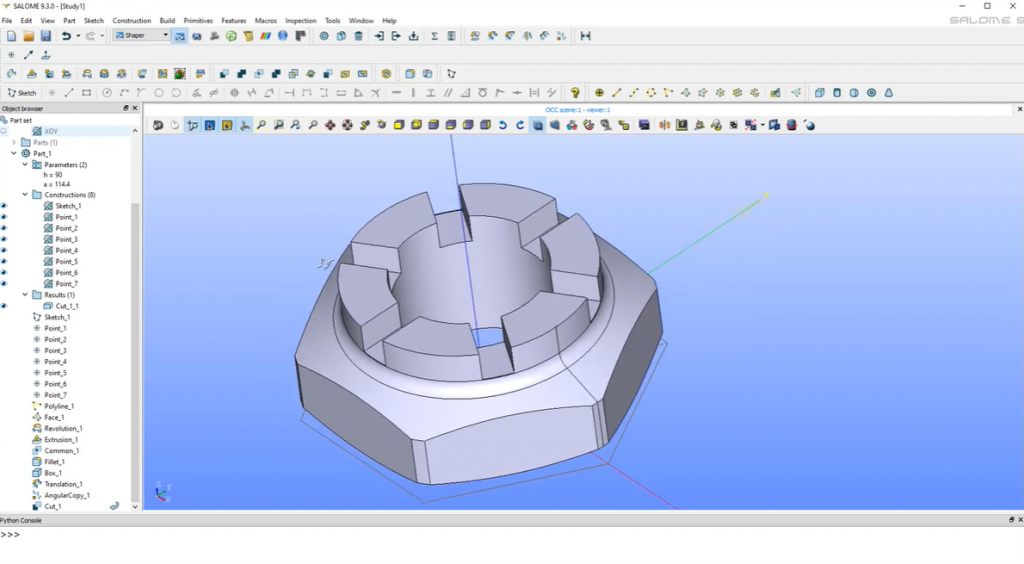 Salome Shaper Tutorial 1 Modeling A Parametric Nut Fea For All
