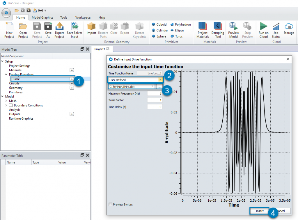 How to define a user-defined drive function for the electrode in ...