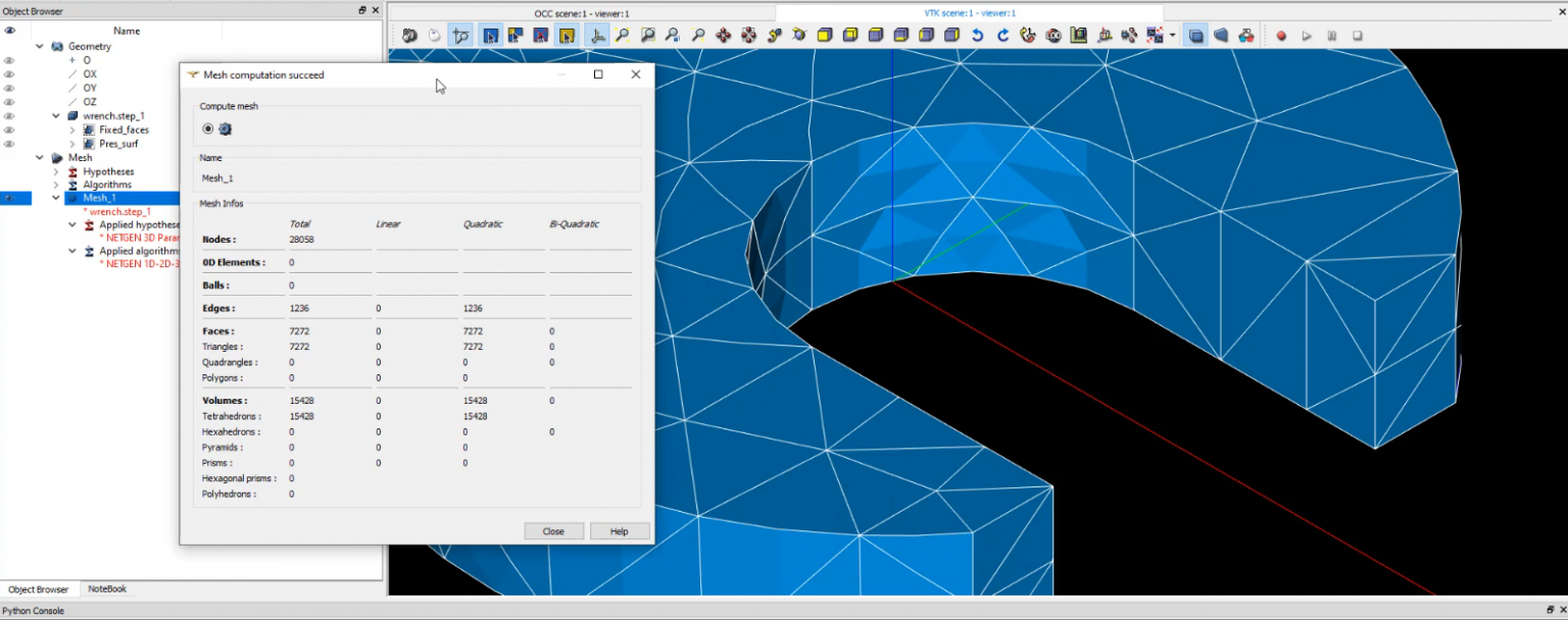 [Full Tutorial] Linear Static FEA Simulation of a Wrench with Salome ...