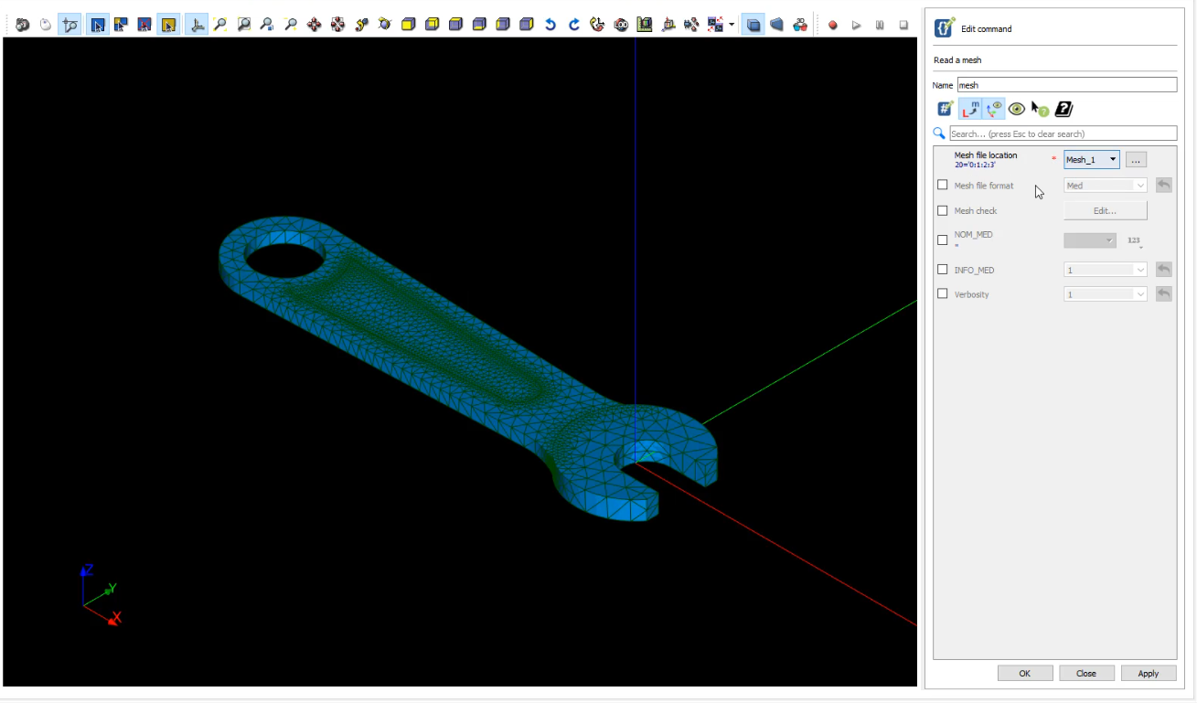 [Full Tutorial] Linear Static FEA Simulation of a Wrench with Salome Meca -- FEAForall